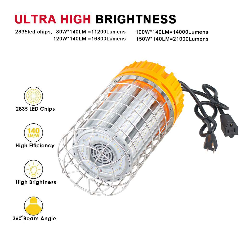 100W LED Temporary Work Light 5000K with 100-277VAC 13,000Lm – Eco Glxy