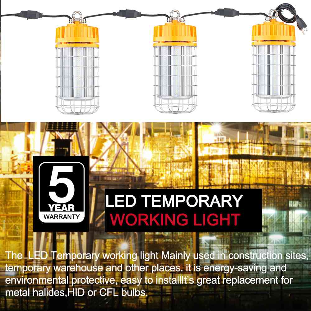 100W LED Temporary Work Light 5000K with 100-277VAC 13,000Lm – Eco Glxy