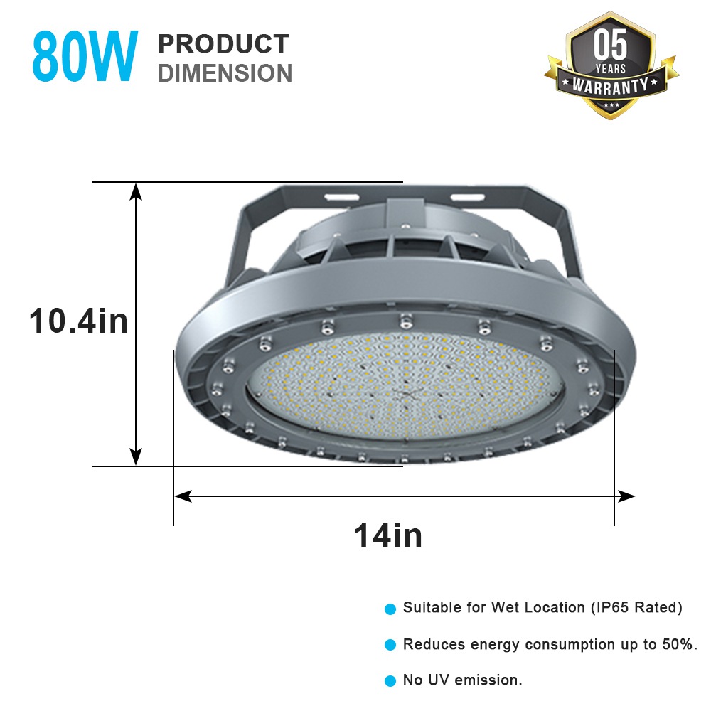 Explosion Proof Lights For Confined Space 80W 5000K 11,200LM with AC100 ...